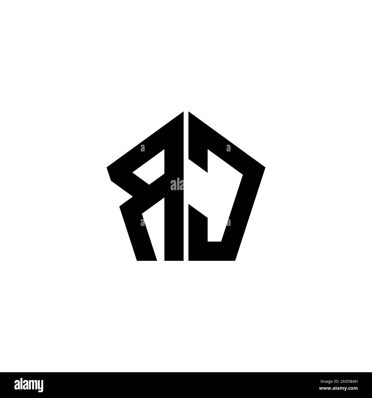 RC Monogram logo letter with polygonal geometric shape style design ...