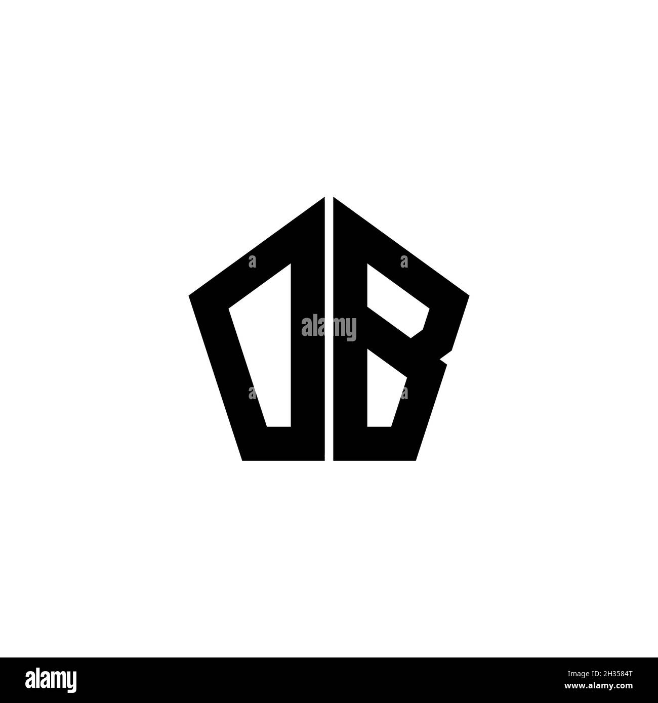 OB Monogram logo letter with polygonal geometric shape style design ...