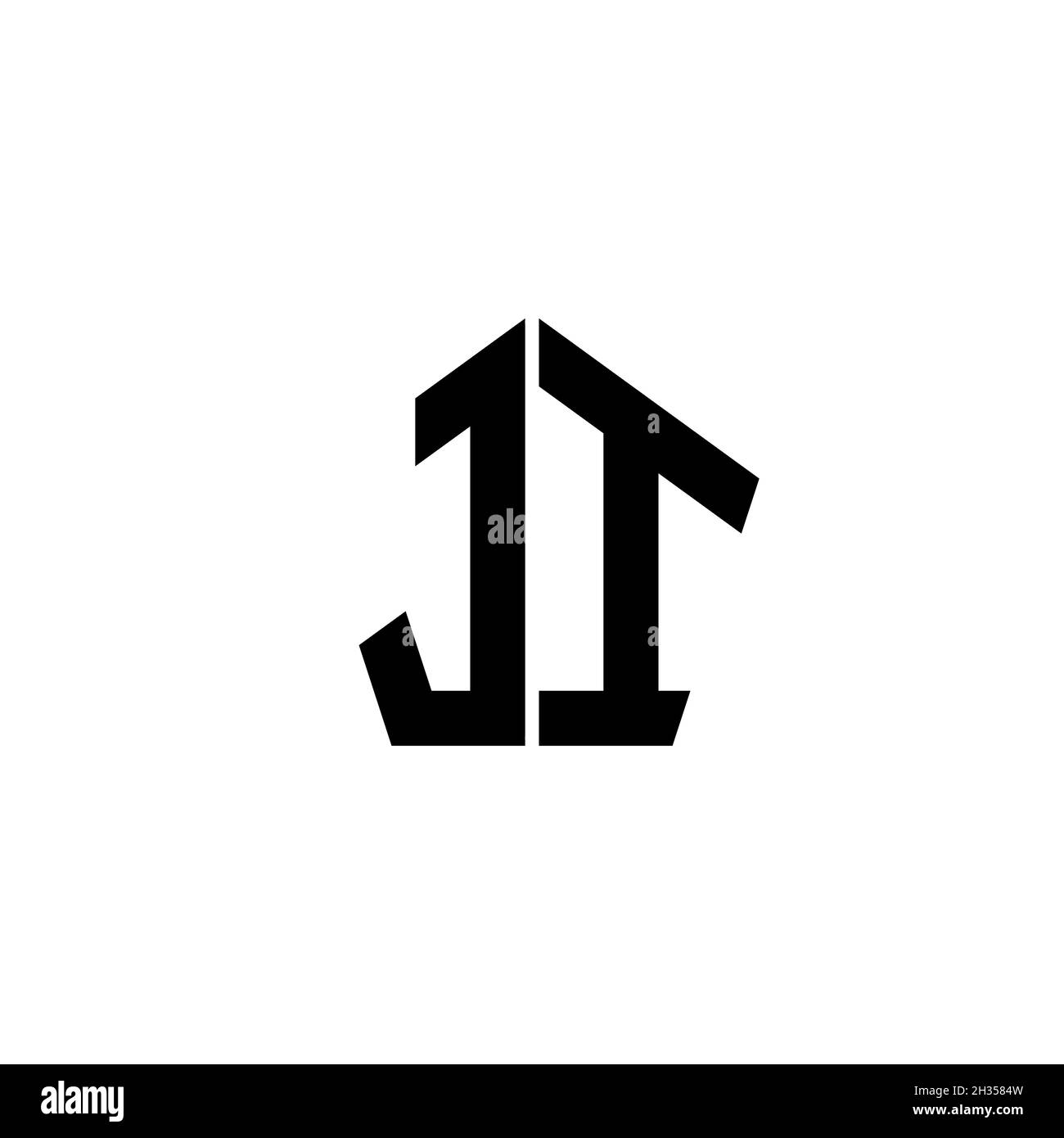 JI Monogram logo letter with polygonal geometric shape style design ...