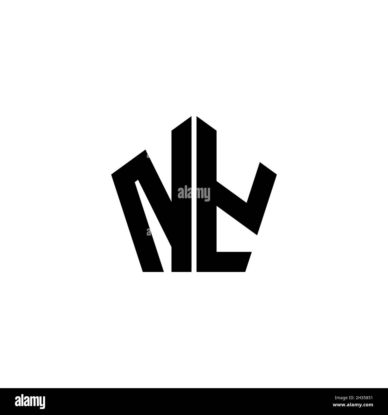 NY Monogram logo letter with polygonal geometric shape style design ...
