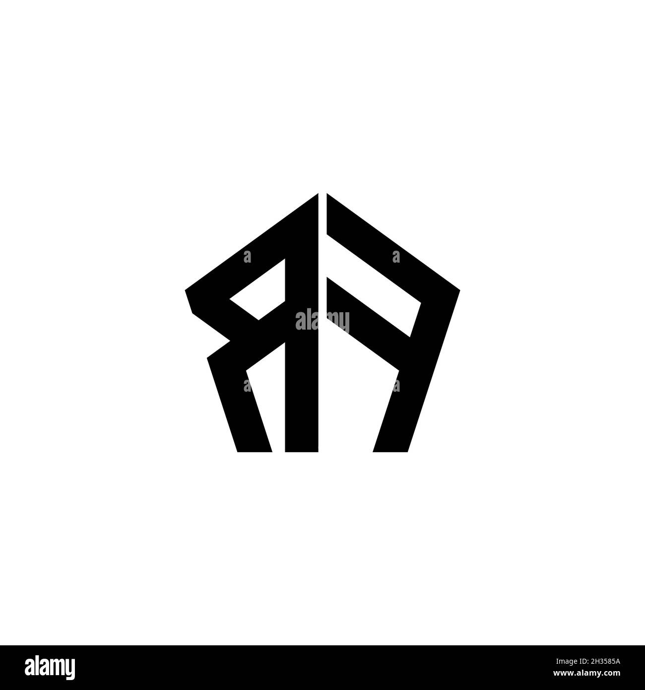 RF Monogram logo letter with polygonal geometric shape style design ...
