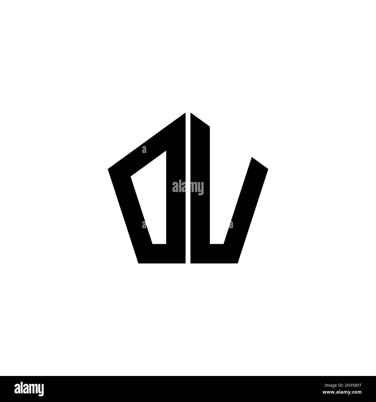 OU Monogram logo letter with polygonal geometric shape style design ...