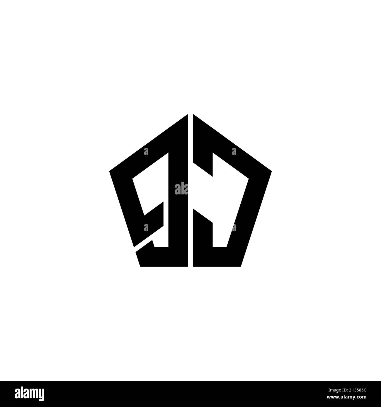 QC Monogram logo letter with polygonal geometric shape style design ...