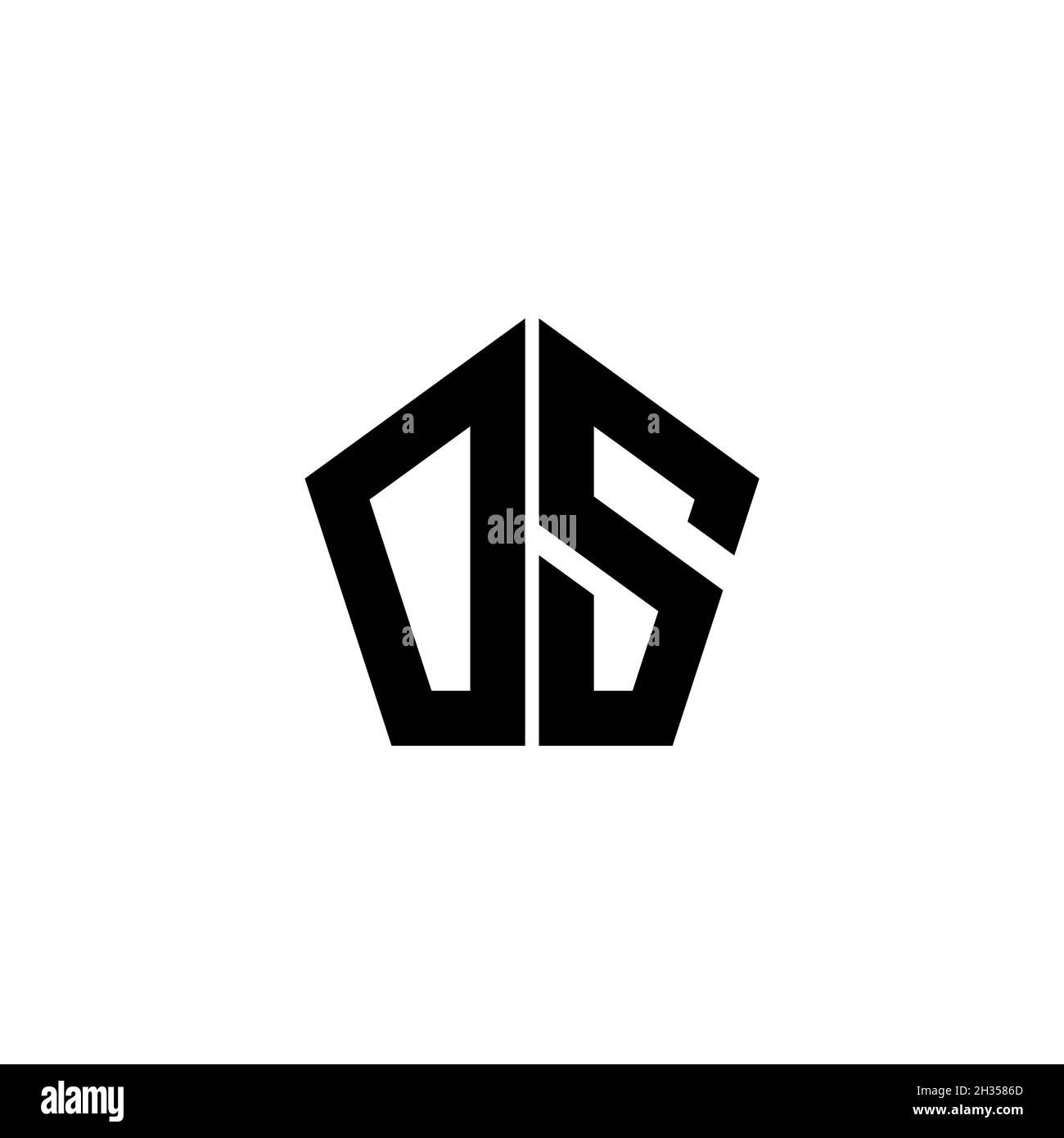 OS Monogram logo letter with polygonal geometric shape style design ...