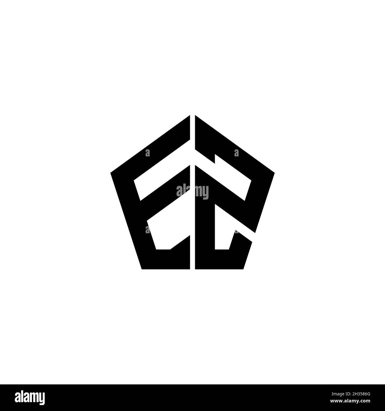 EZ Monogram logo letter with polygonal geometric shape style design ...