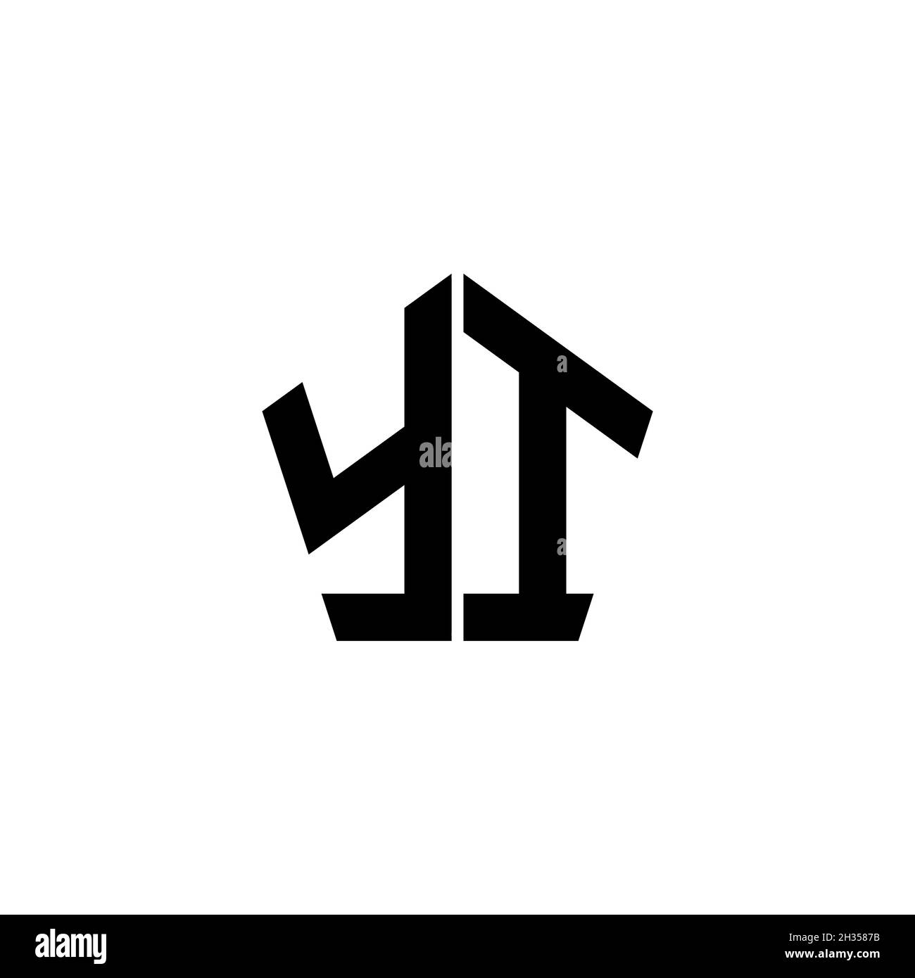 YI Monogram logo letter with polygonal geometric shape style design ...