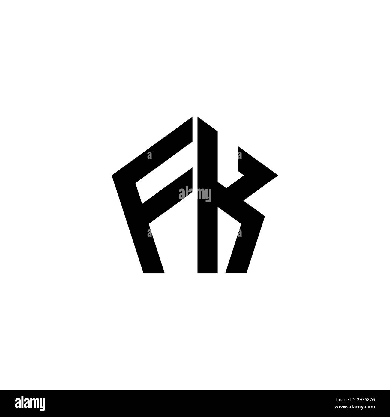 FK Monogram logo letter with polygonal geometric shape style design ...