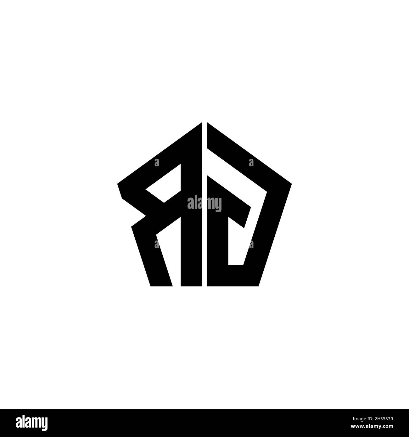 RG Monogram logo letter with polygonal geometric shape style design ...