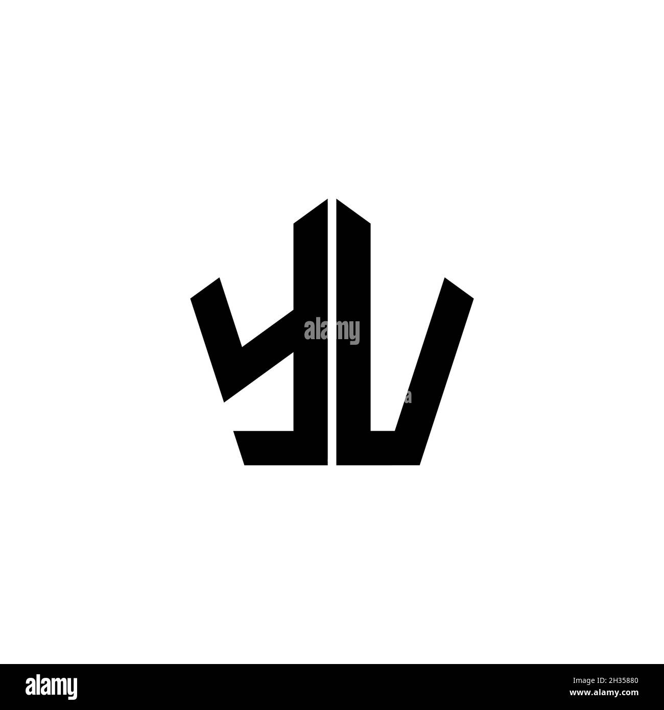 YU Monogram logo letter with polygonal geometric shape style design isolated on white background ...