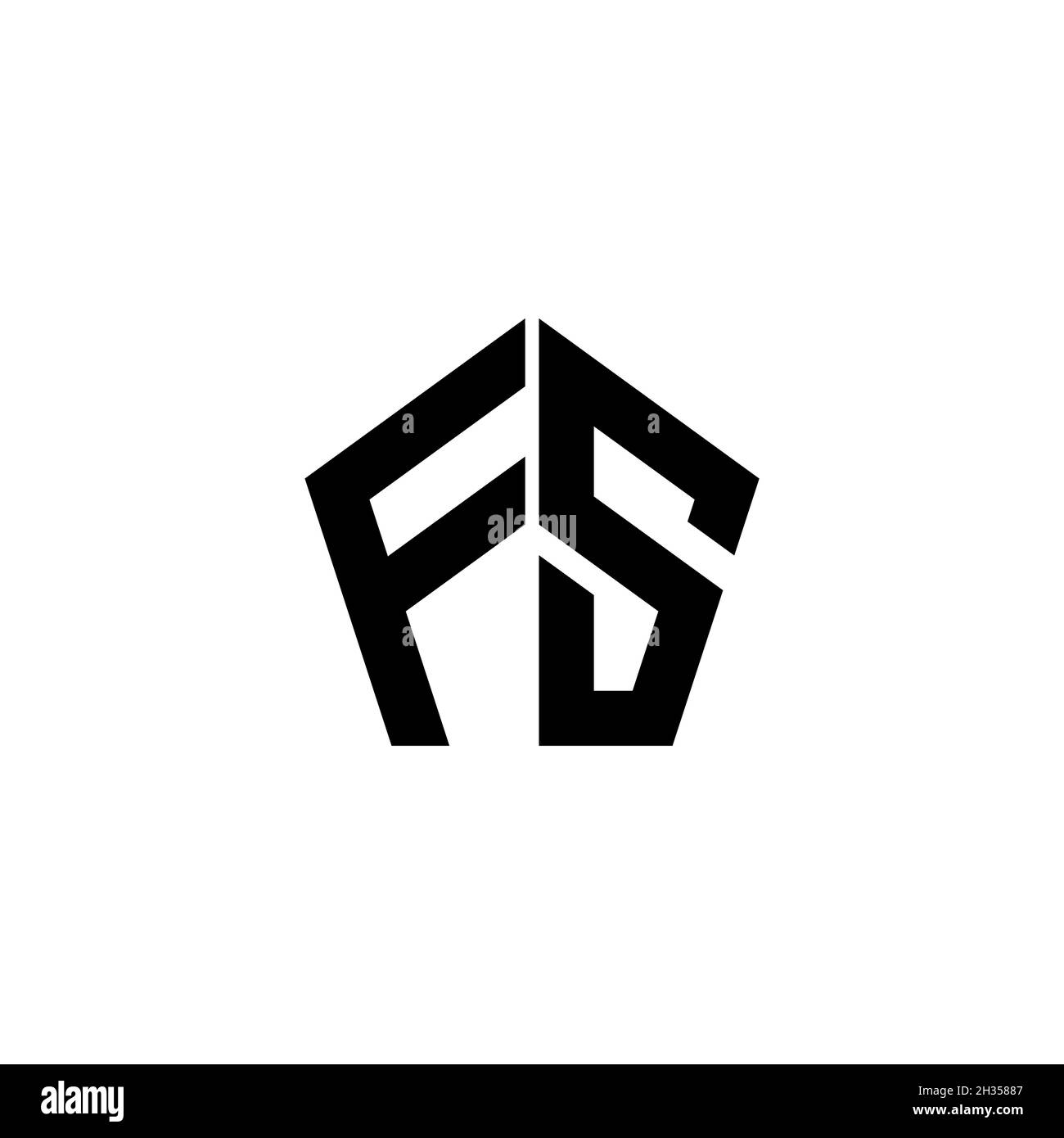 FS Monogram logo letter with polygonal geometric shape style design ...