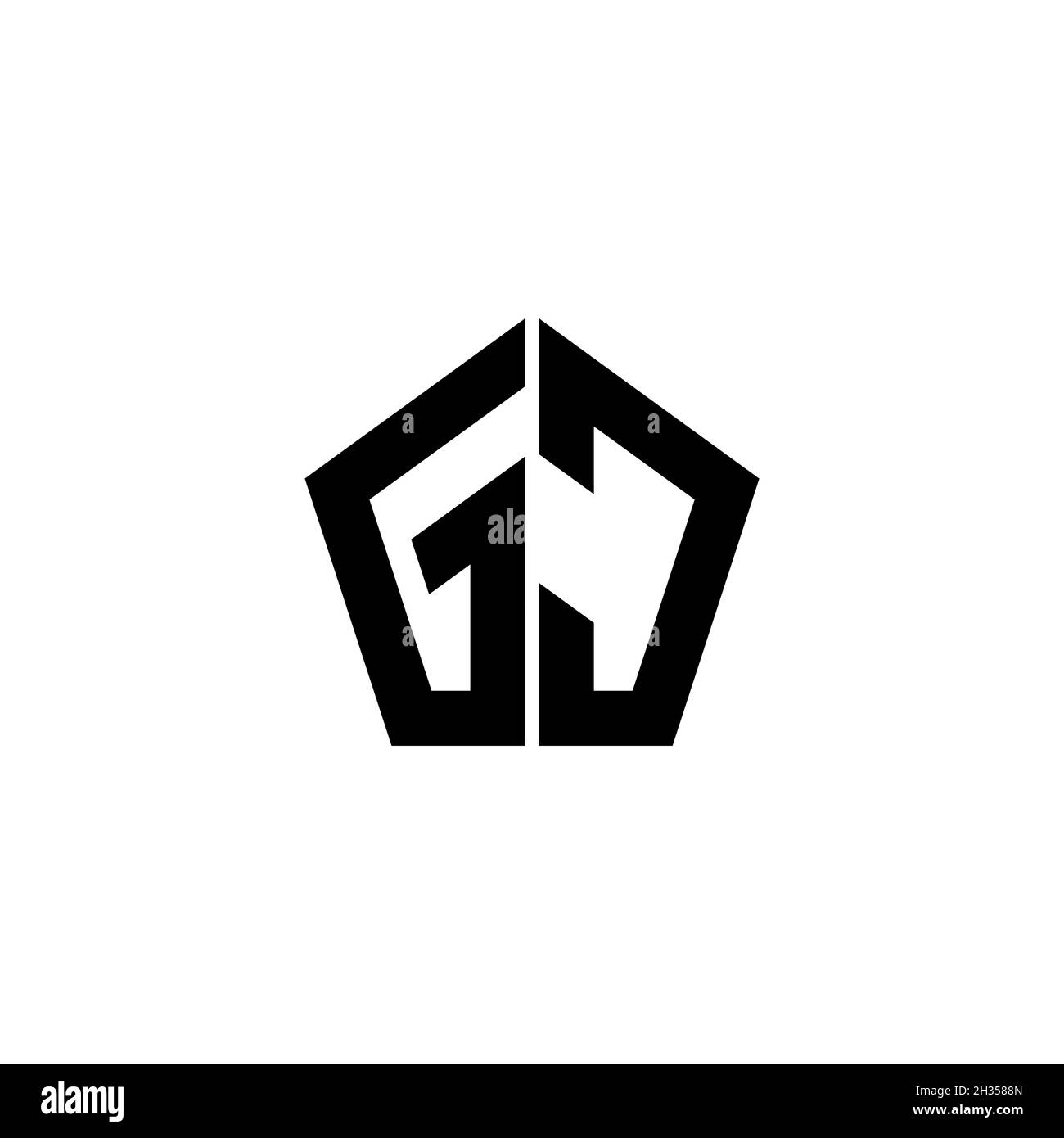 GC Monogram logo letter with polygonal geometric shape style design isolated on white background ...