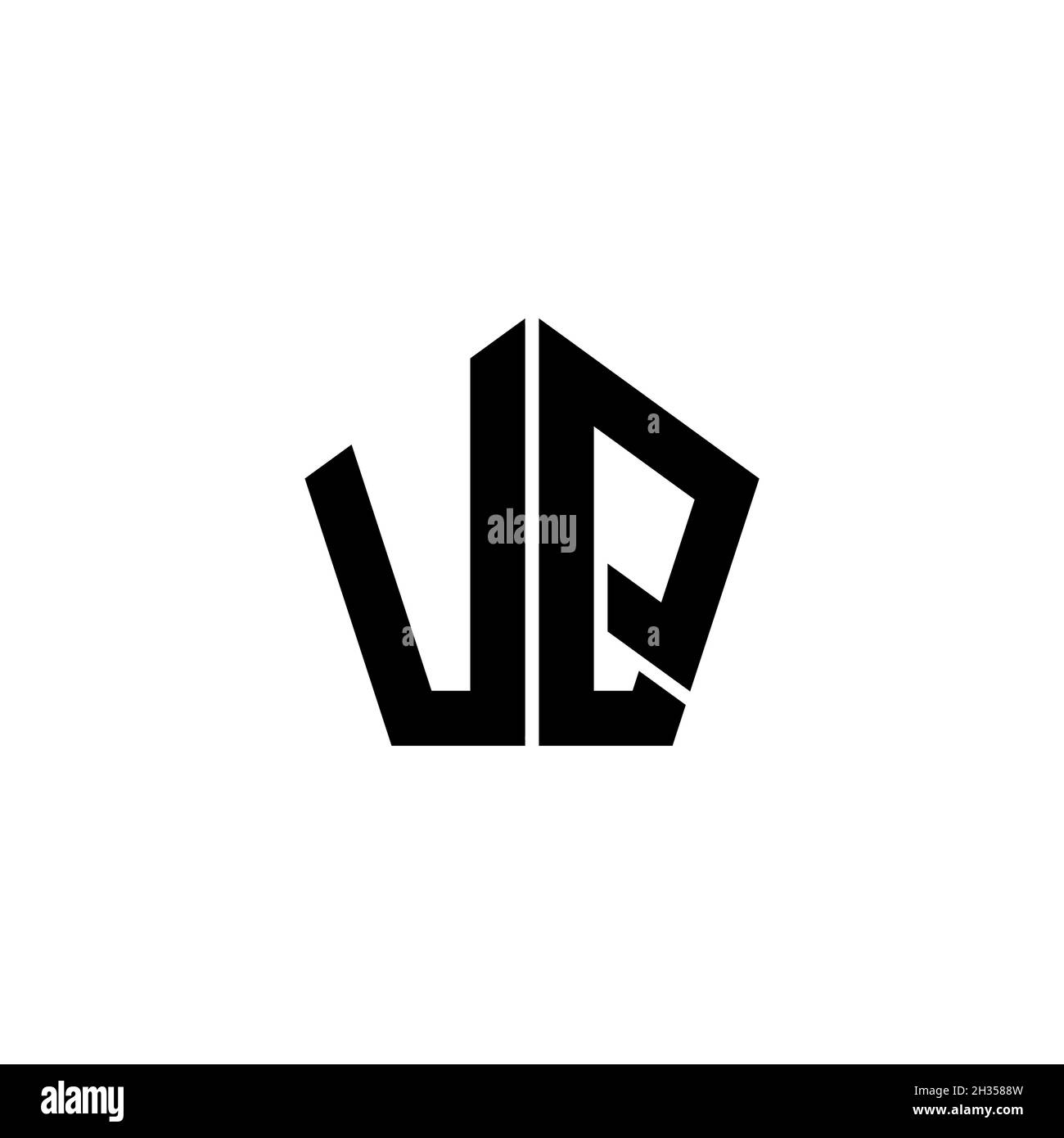 UQ Monogram logo letter with polygonal geometric shape style design ...