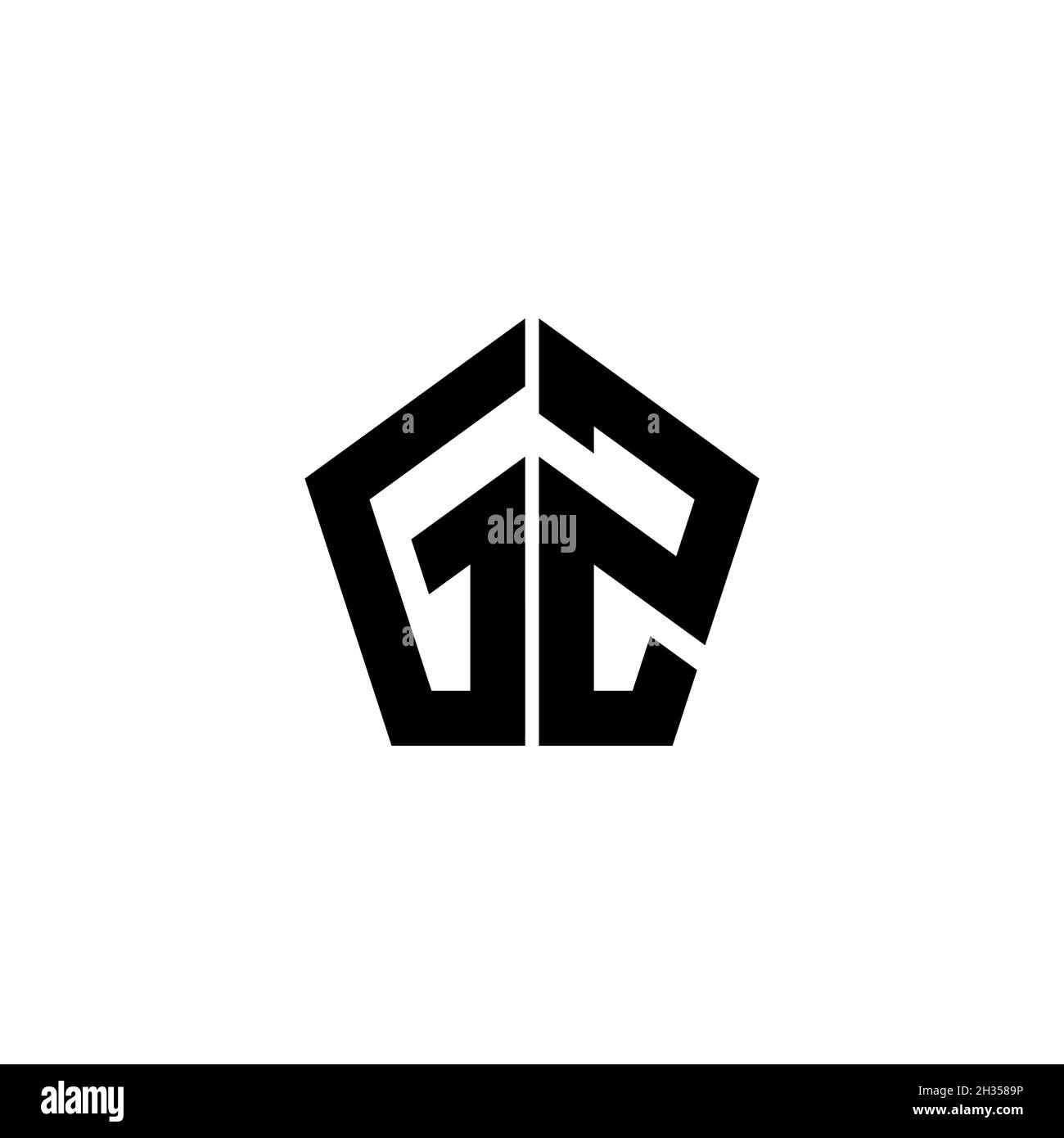 GZ Monogram logo letter with polygonal geometric shape style design ...