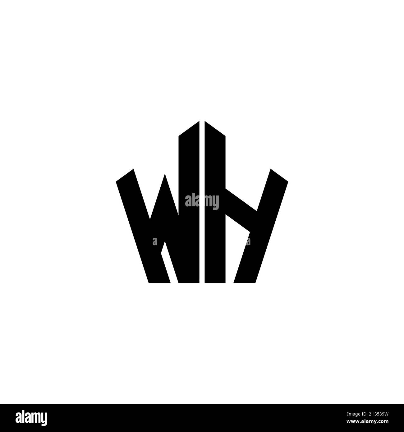 WH Monogram logo letter with polygonal geometric shape style design ...
