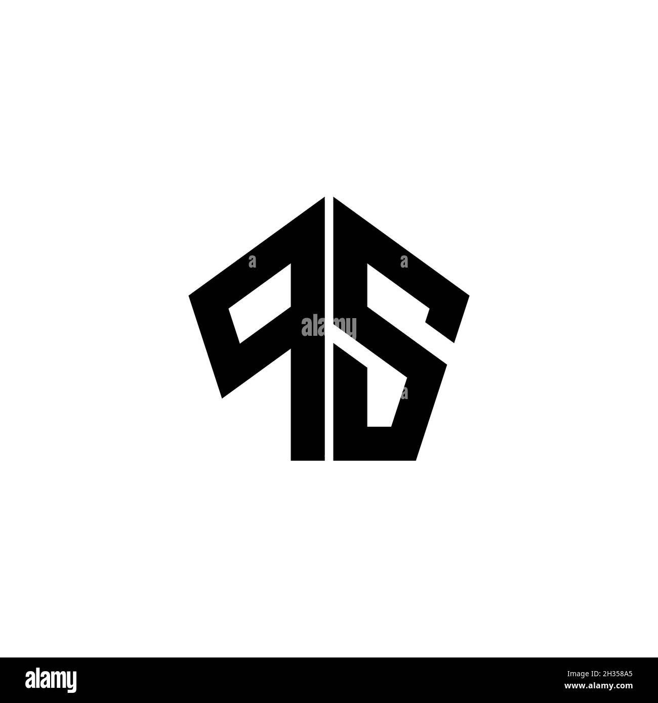 PS Monogram logo letter with polygonal geometric shape style design ...