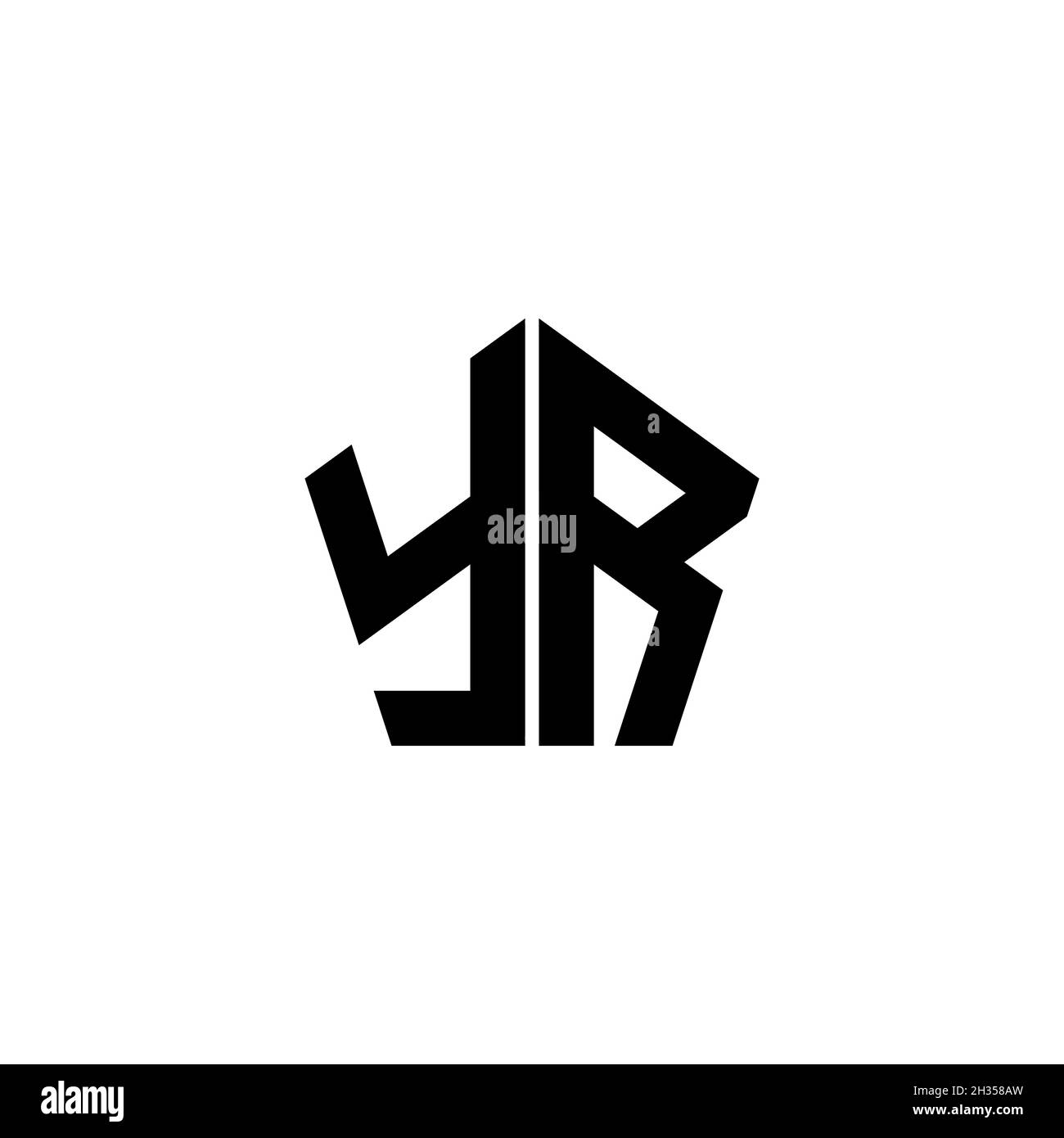 YR Monogram logo letter with polygonal geometric shape style design ...