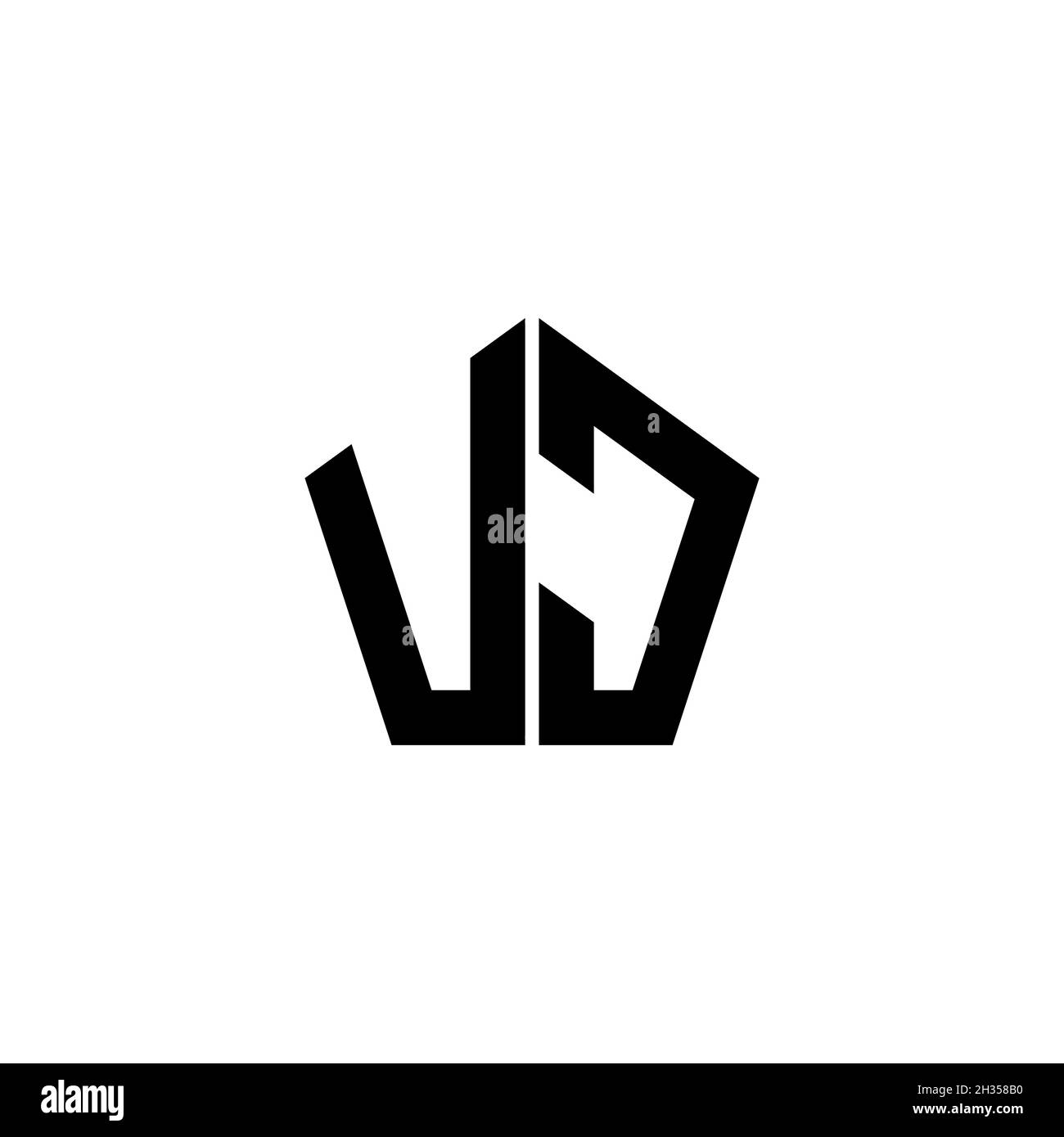 UC Monogram logo letter with polygonal geometric shape style design ...