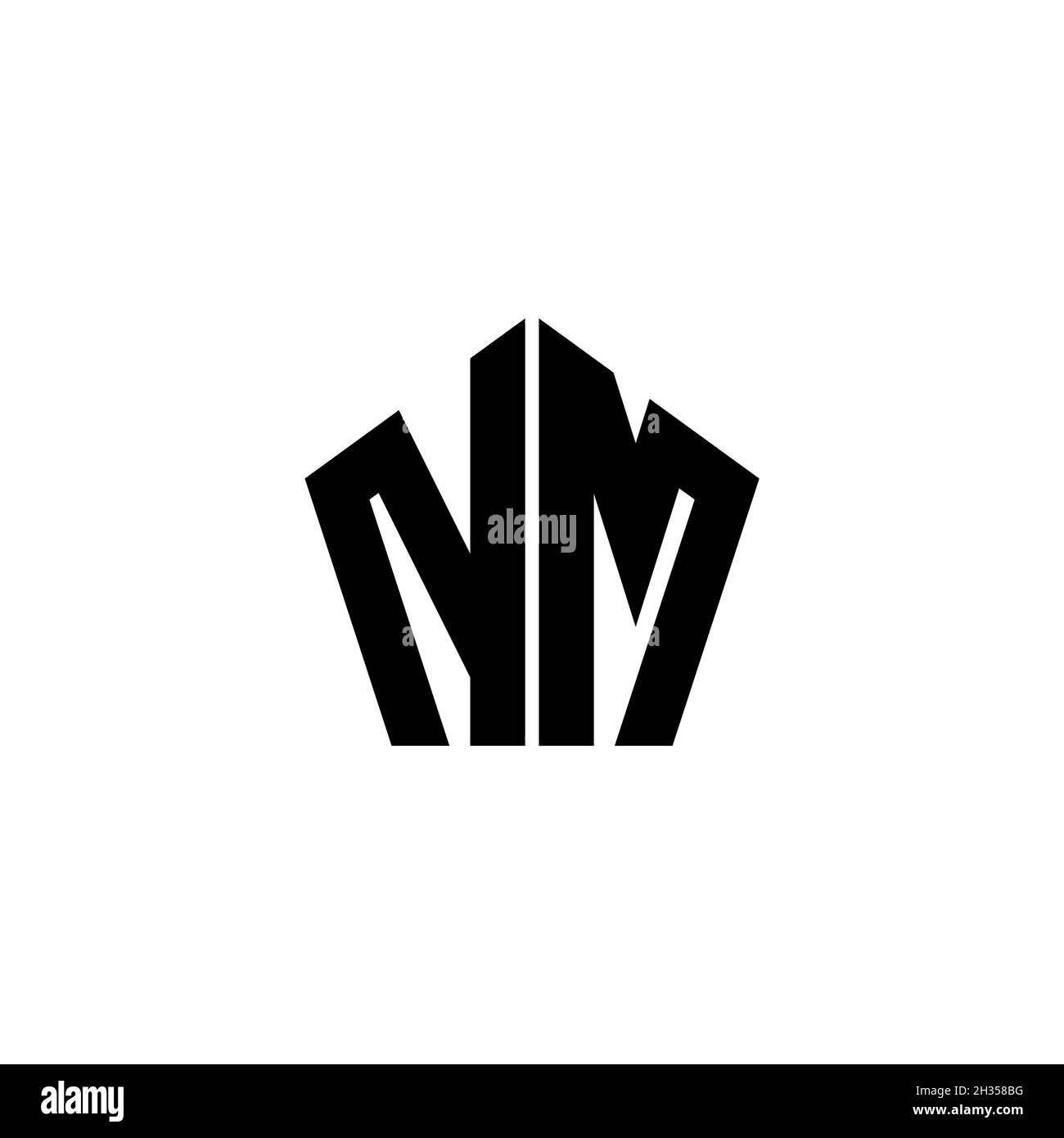 NM Monogram logo letter with polygonal geometric shape style design ...