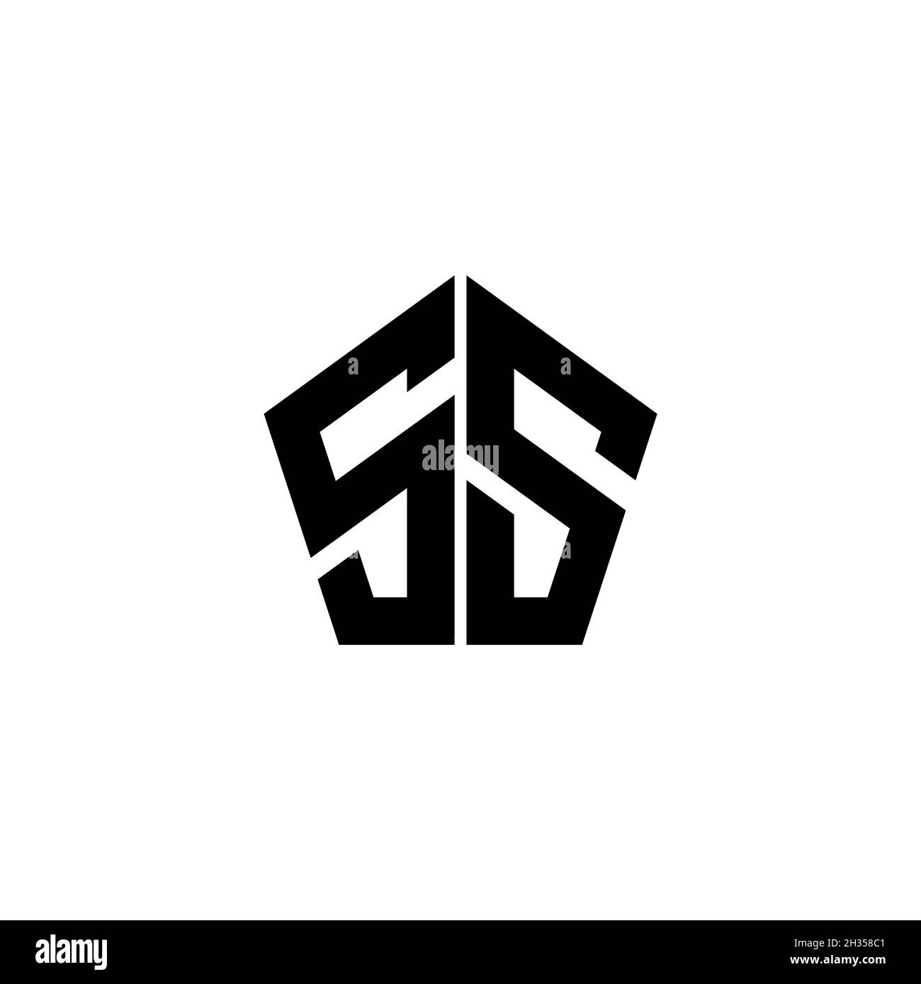 SS Monogram logo letter with polygonal geometric shape style design ...