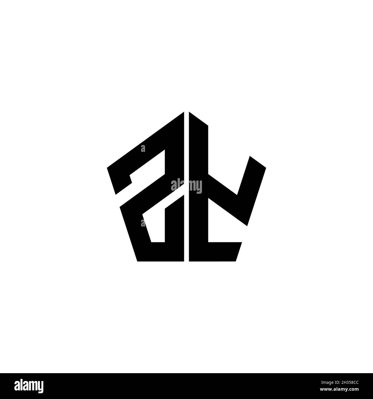 ZY Monogram logo letter with polygonal geometric shape style design isolated on white background ...