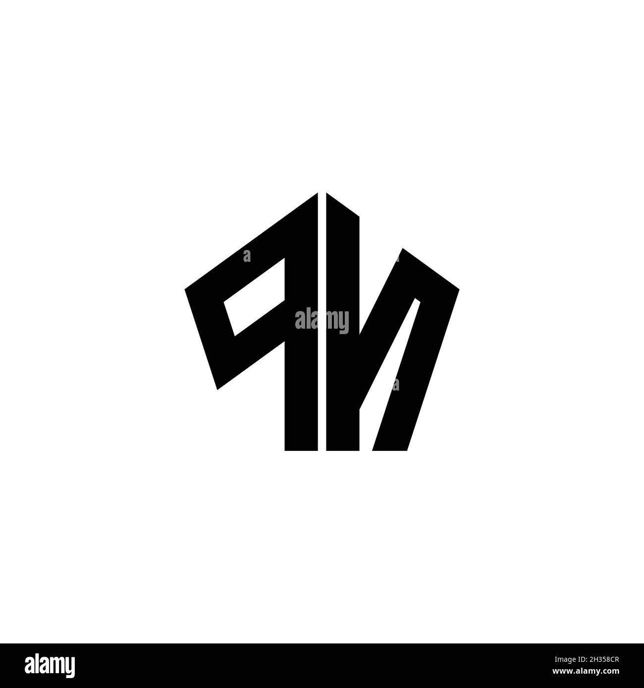 PN Monogram logo letter with polygonal geometric shape style design isolated on white background ...