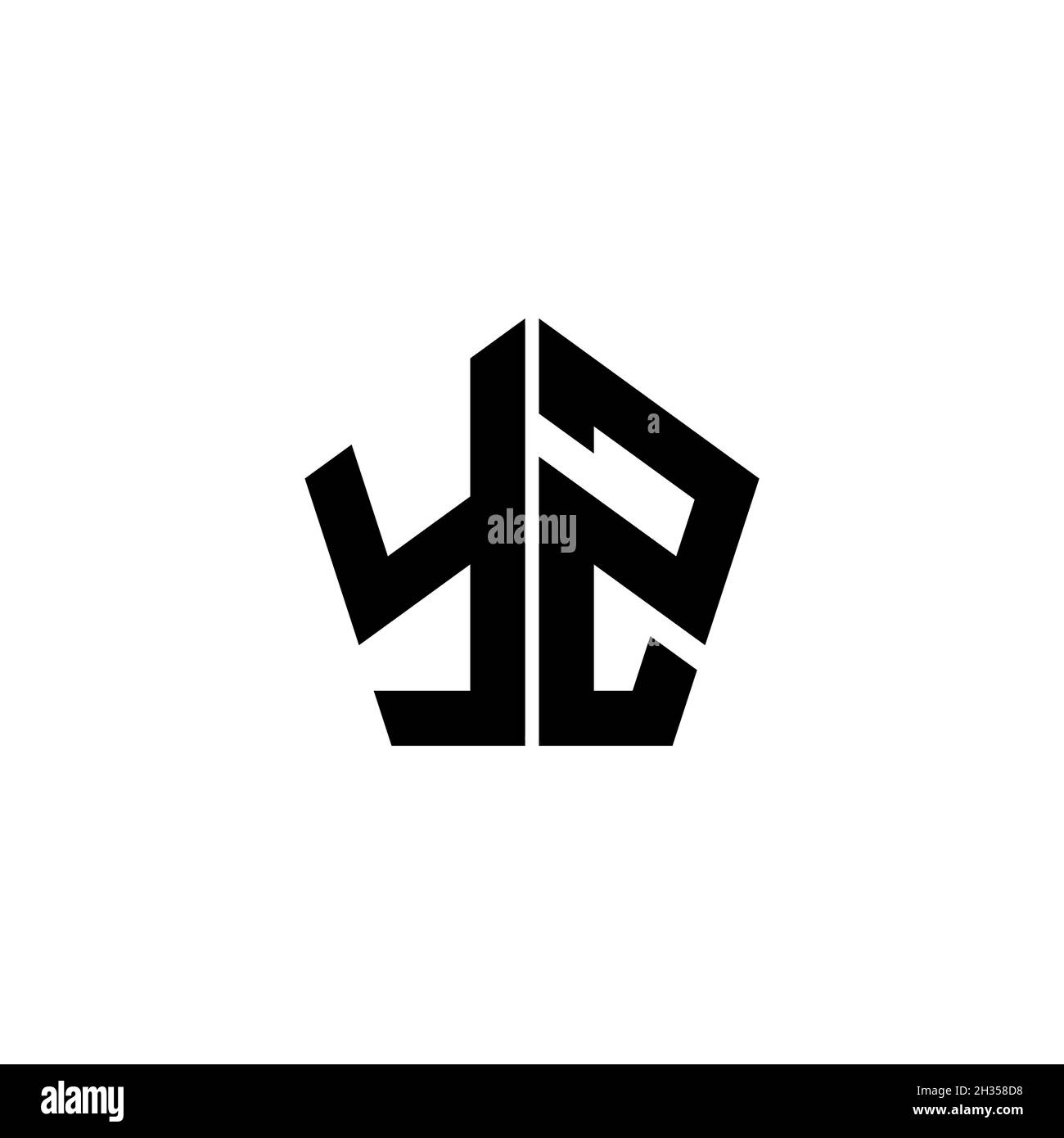YZ Monogram logo letter with polygonal geometric shape style design ...