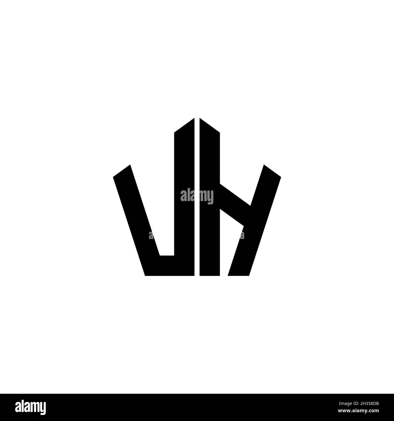 UH Monogram logo letter with polygonal geometric shape style design ...