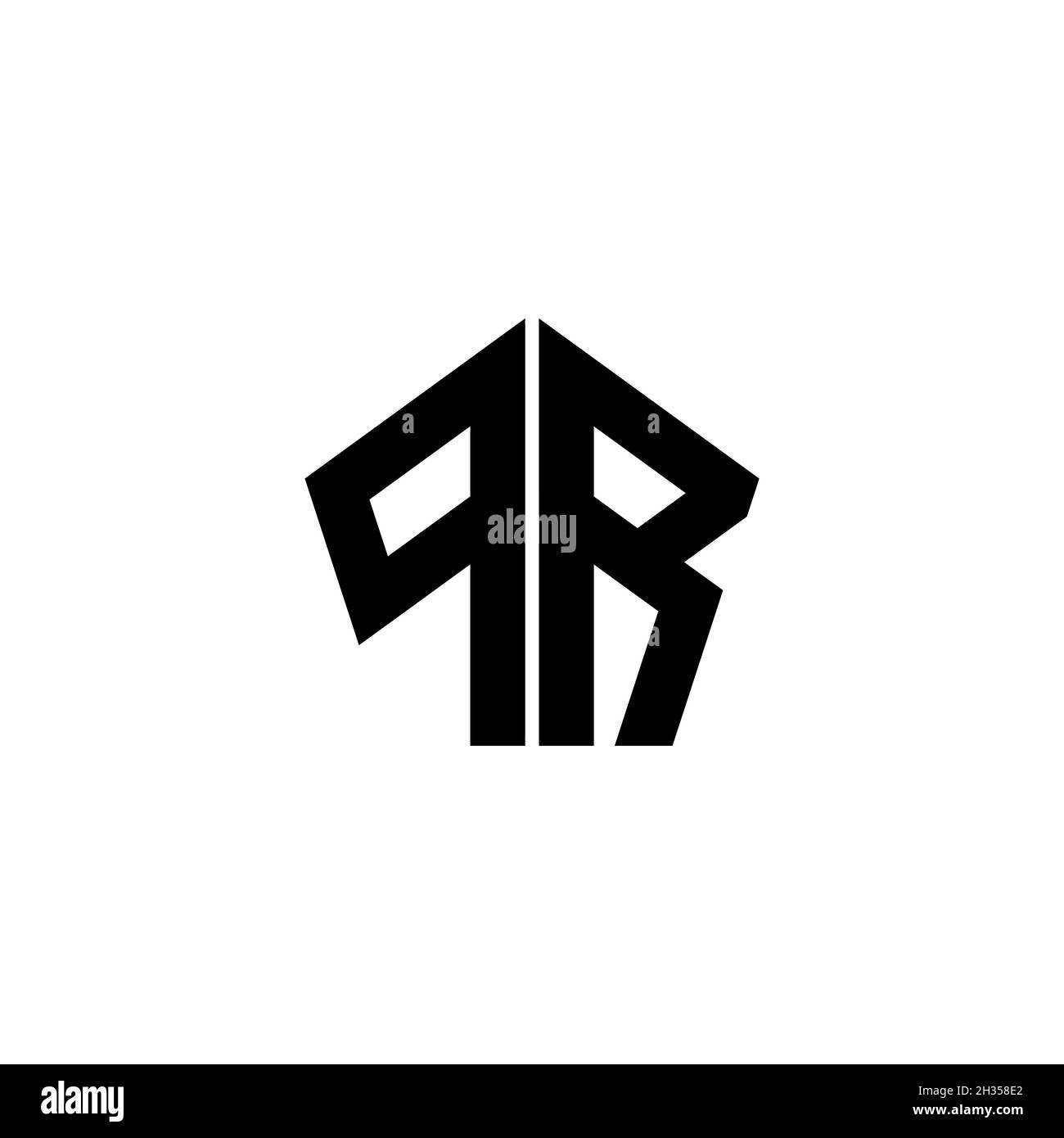 PR Monogram logo letter with polygonal geometric shape style design ...