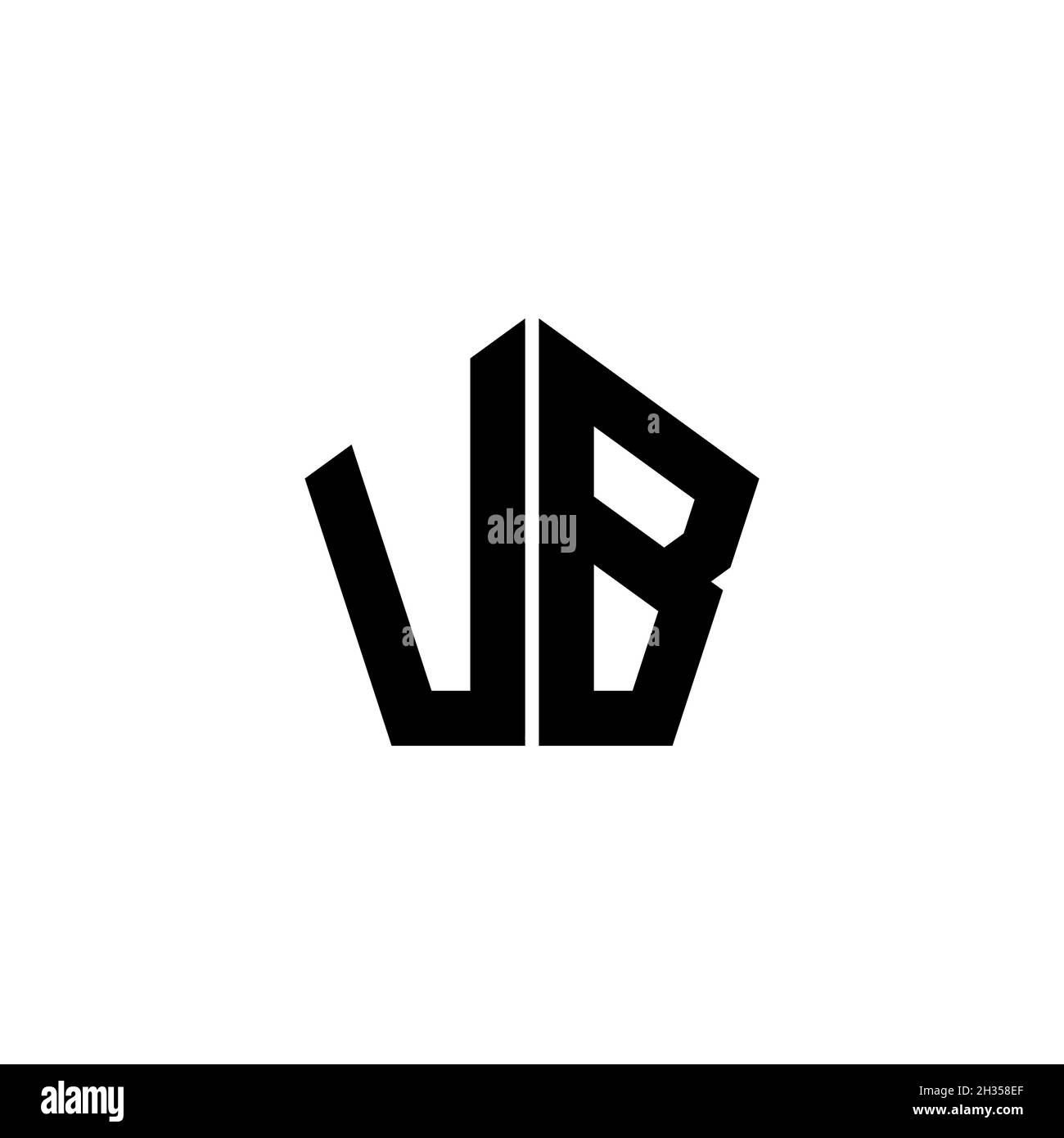 UB Monogram logo letter with polygonal geometric shape style design ...