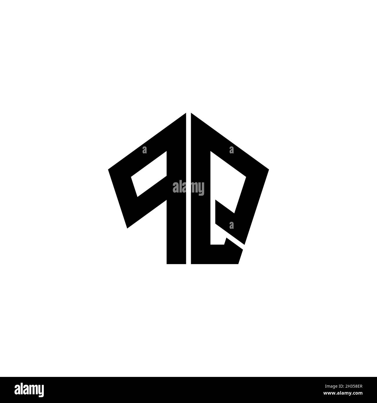 PQ Monogram logo letter with polygonal geometric shape style design ...