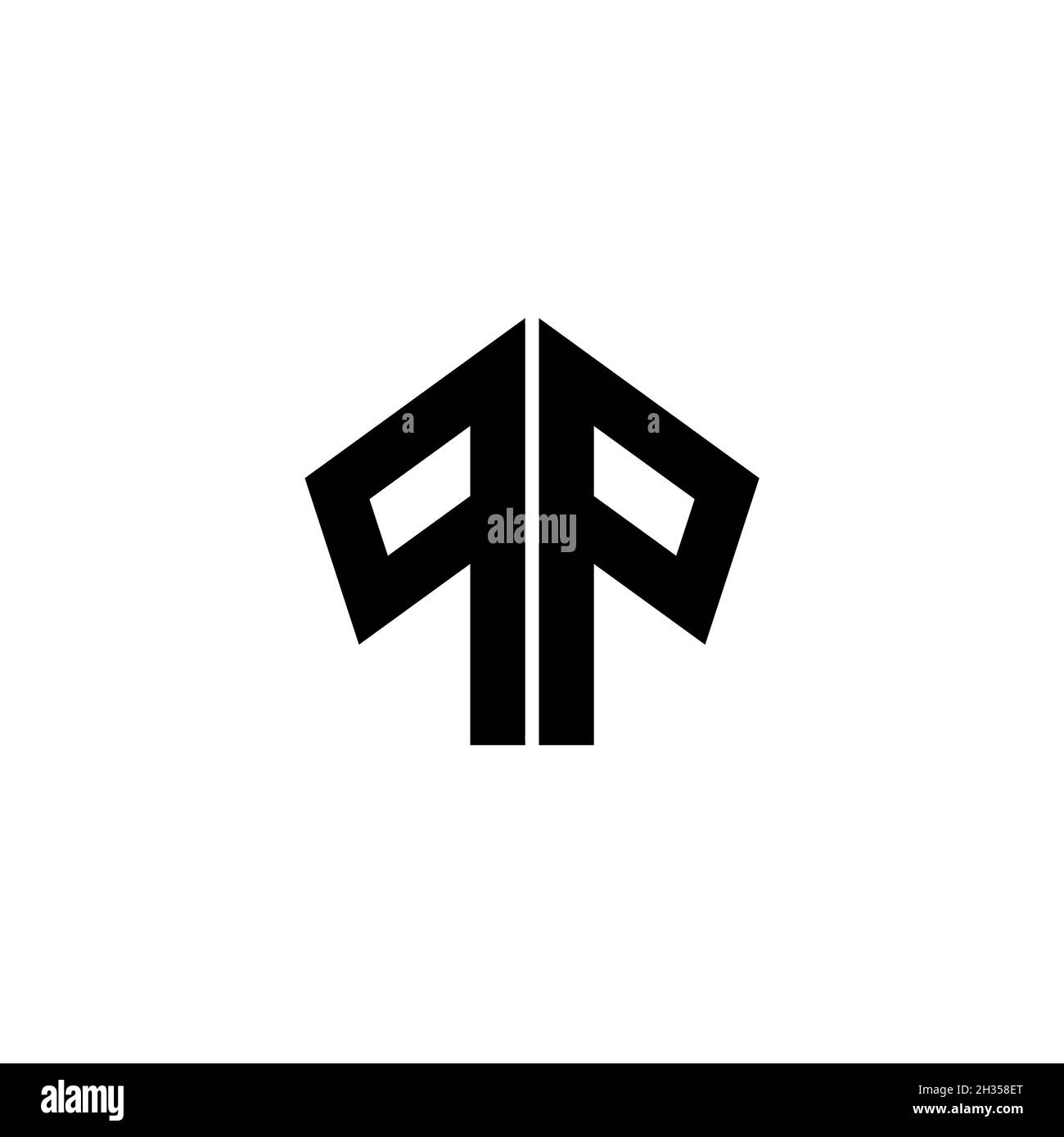 PP Monogram logo letter with polygonal geometric shape style design ...