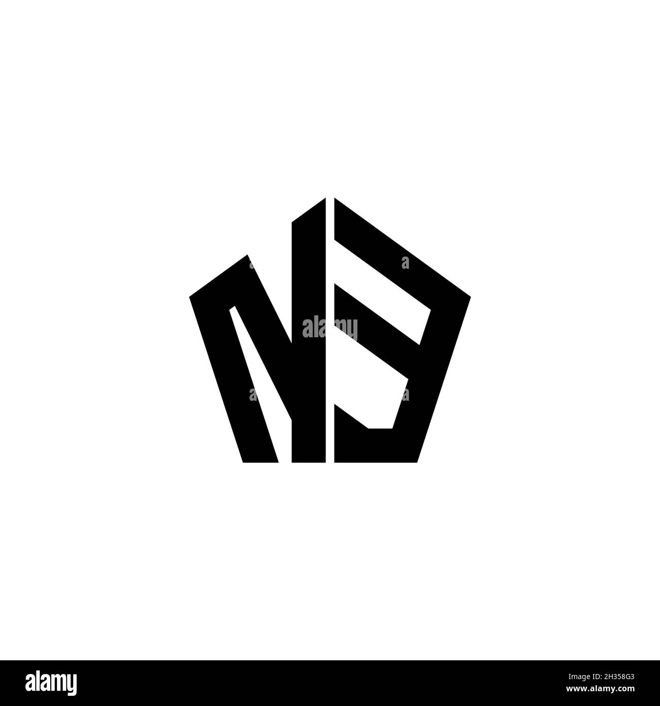 NE Monogram logo letter with polygonal geometric shape style design ...