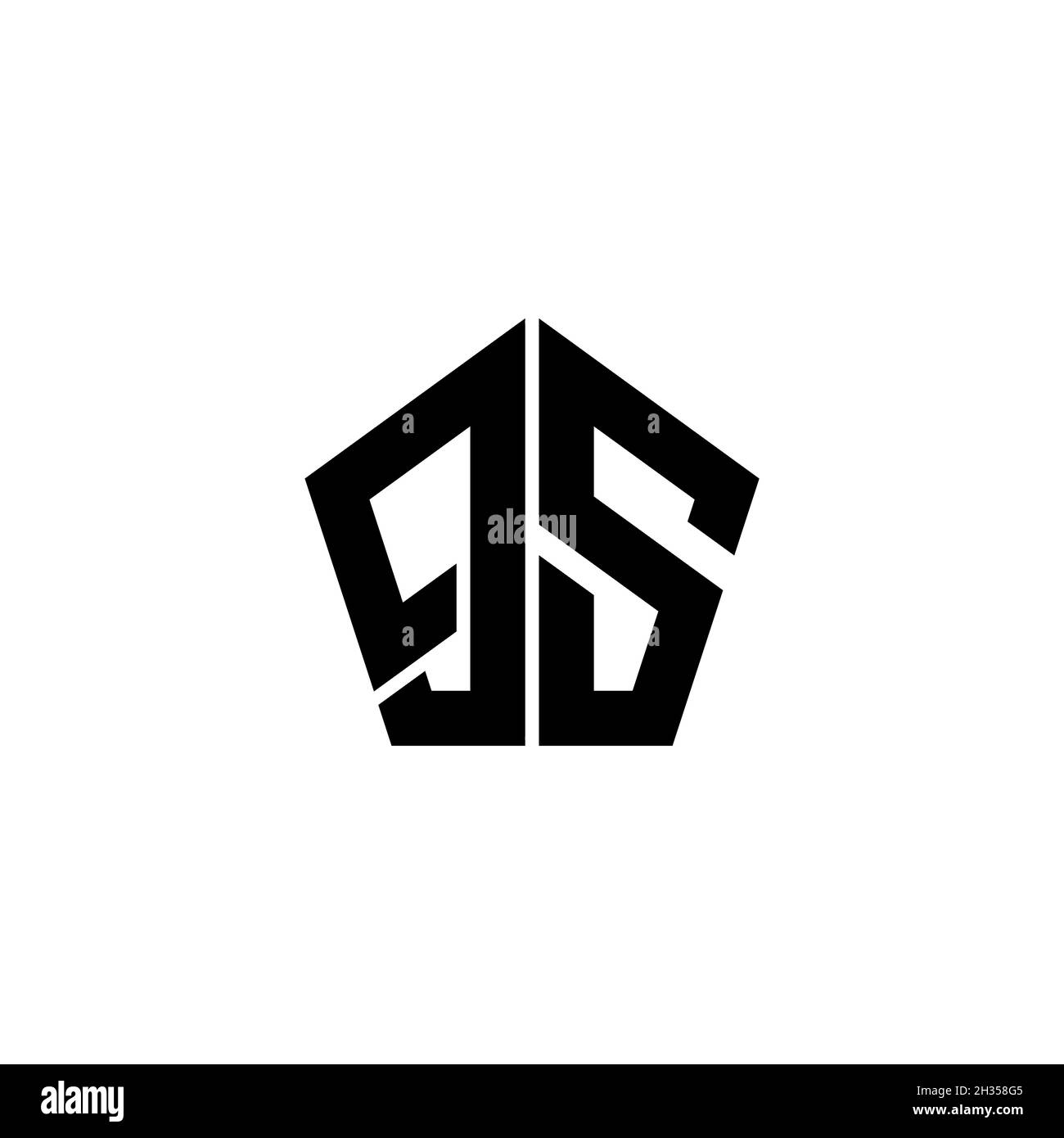 QS Monogram logo letter with polygonal geometric shape style design ...