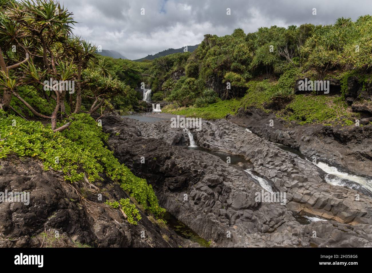 Scenic Oheo Gulch (also known as Seven Sacred Pools) vista on Maui ...