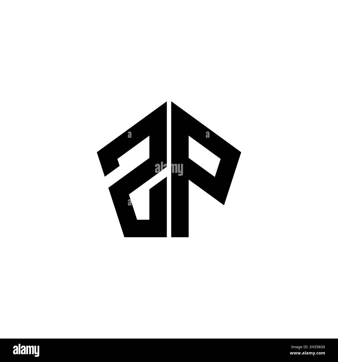 ZP Monogram logo letter with polygonal geometric shape style design ...