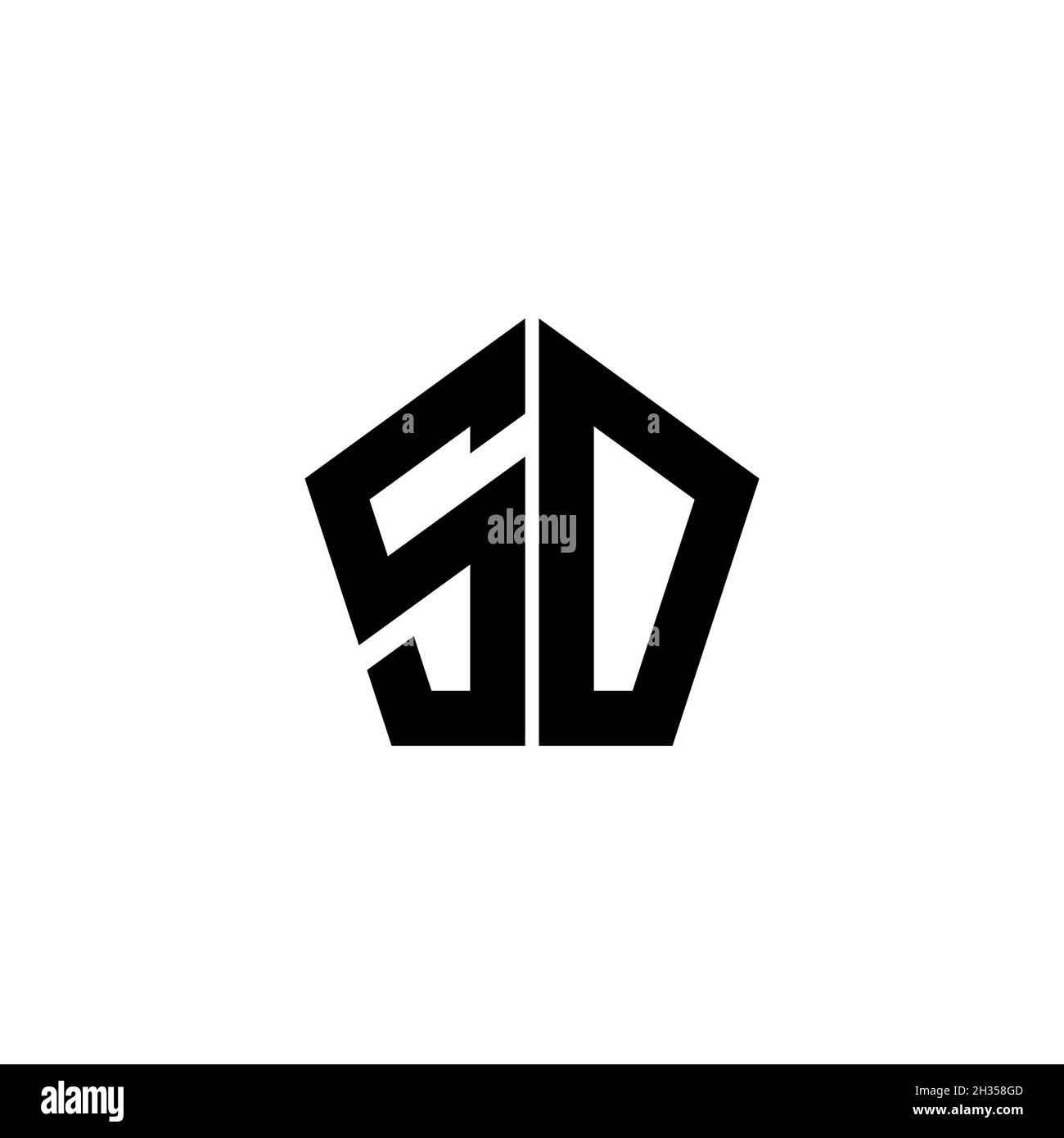 SO Monogram logo letter with polygonal geometric shape style design ...
