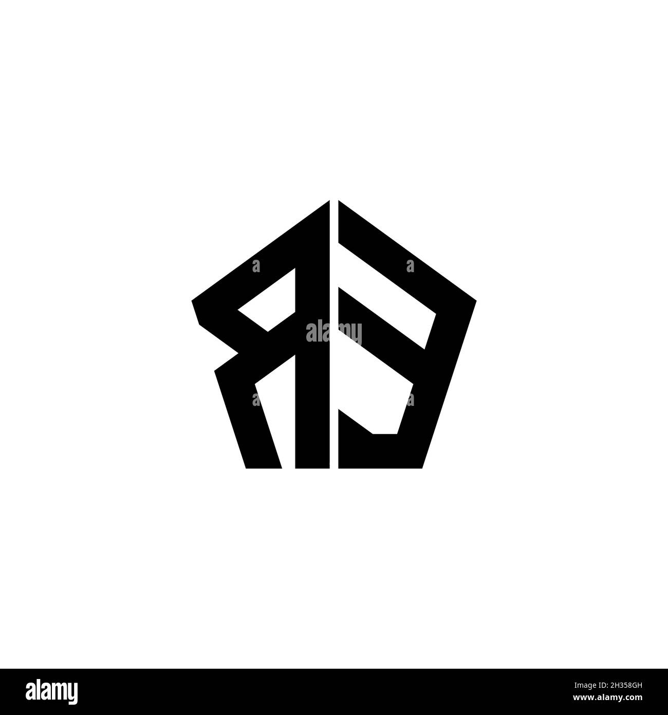 RE Monogram logo letter with polygonal geometric shape style design ...