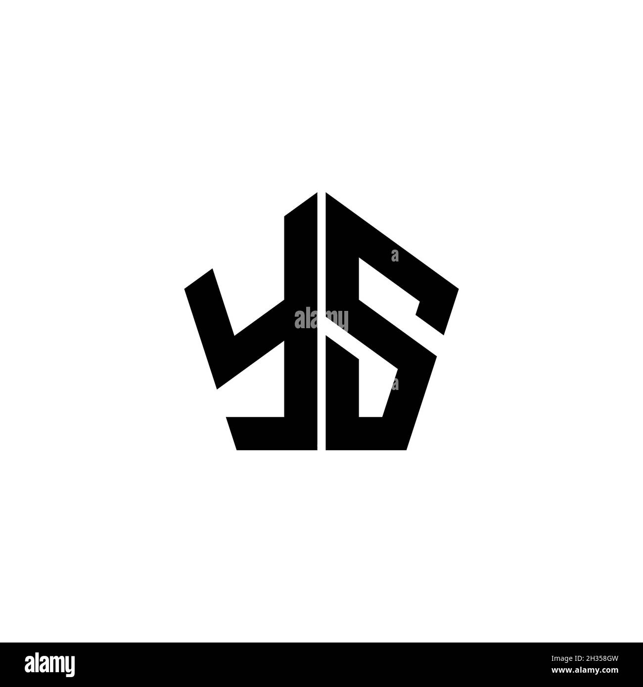 YS Monogram logo letter with polygonal geometric shape style design isolated on white background ...