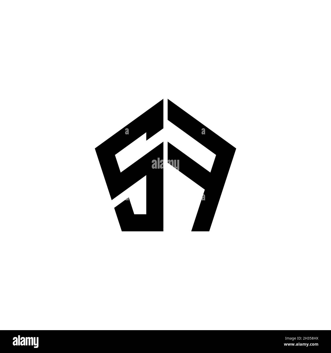 SF Monogram logo letter with polygonal geometric shape style design ...