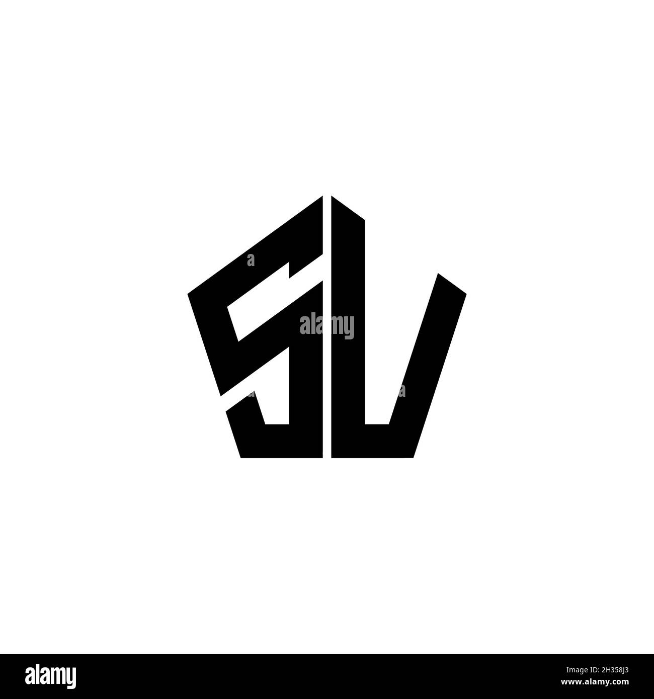 SU Monogram logo letter with polygonal geometric shape style design ...