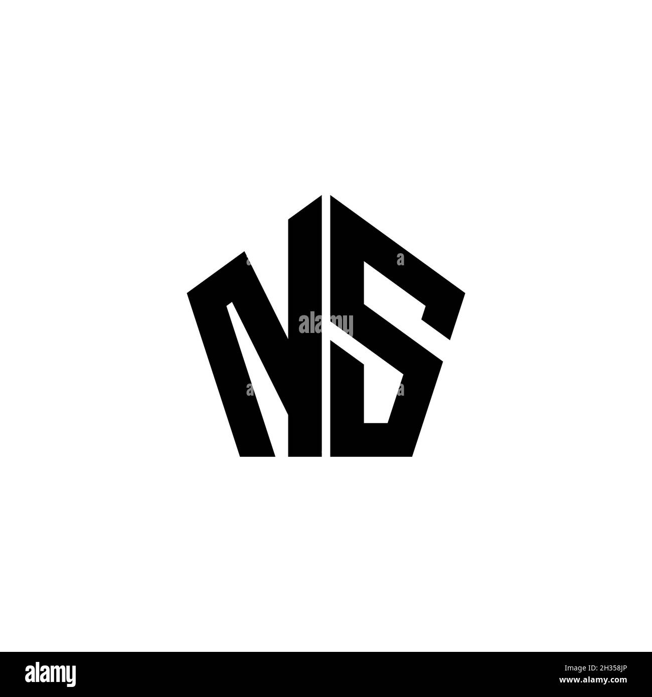 NS Monogram logo letter with polygonal geometric shape style design ...