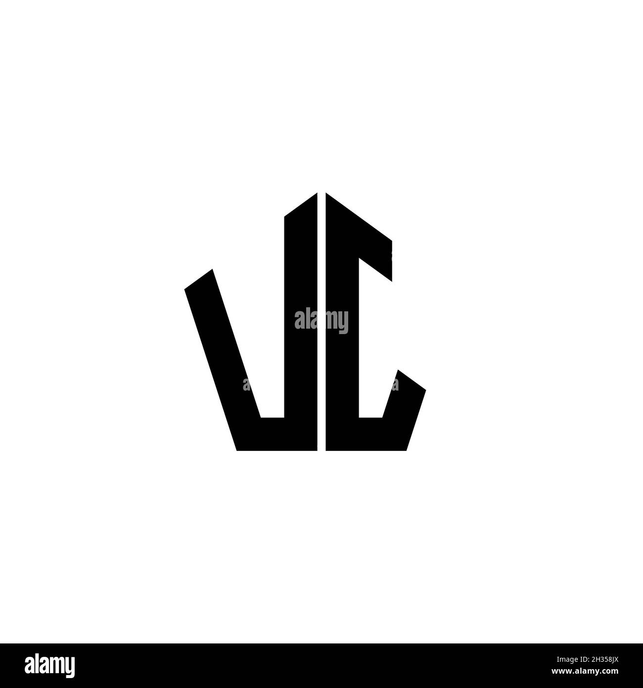 UJ Monogram logo letter with polygonal geometric shape style design ...
