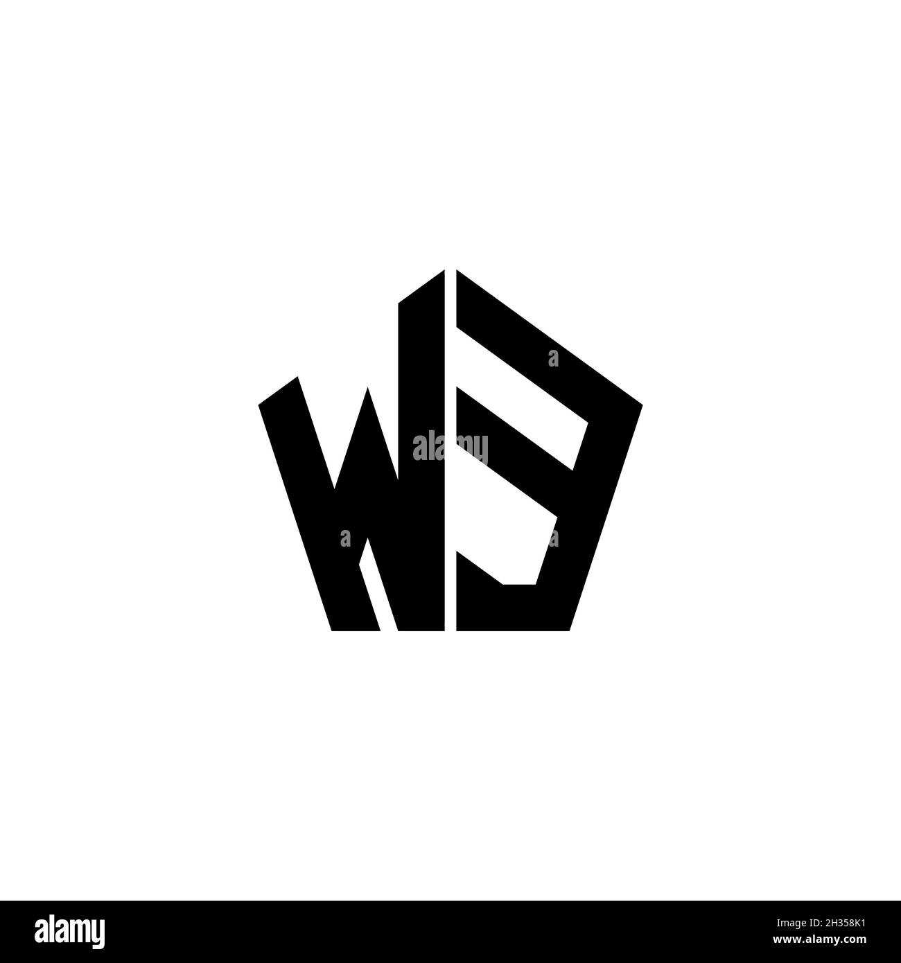 WE Monogram logo letter with polygonal geometric shape style design ...
