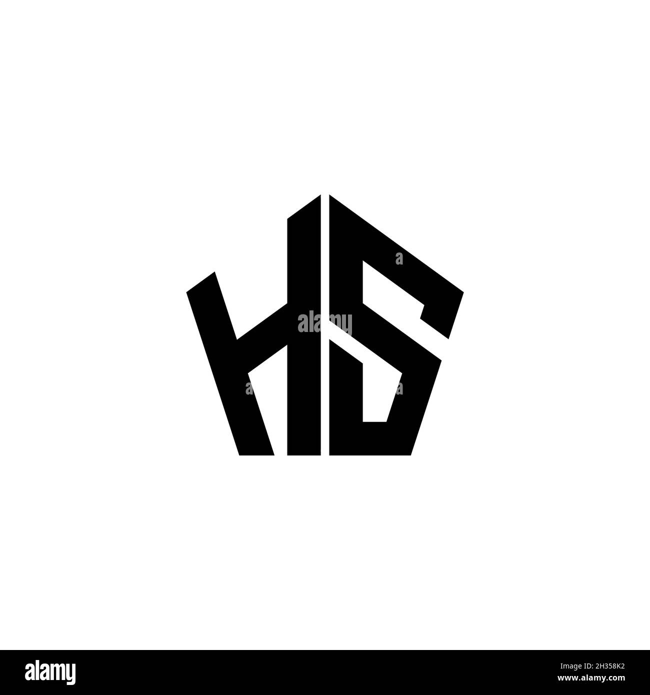 HS Monogram logo letter with polygonal geometric shape style design ...