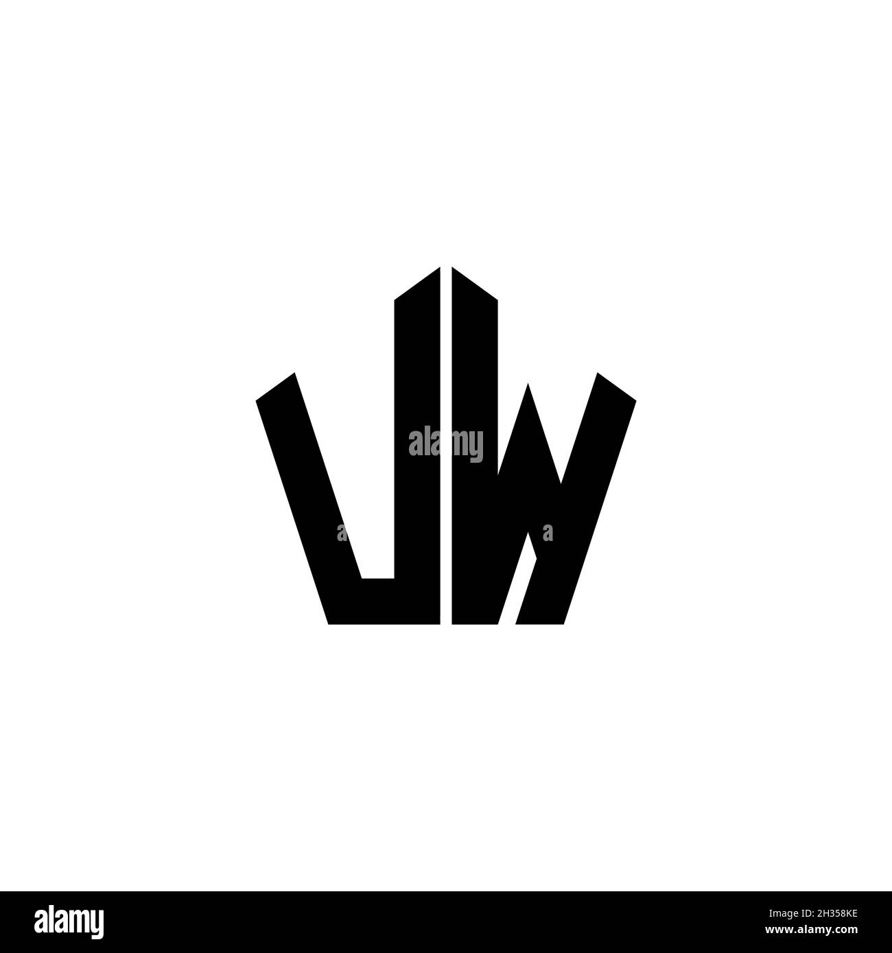 UW Monogram logo letter with polygonal geometric shape style design ...