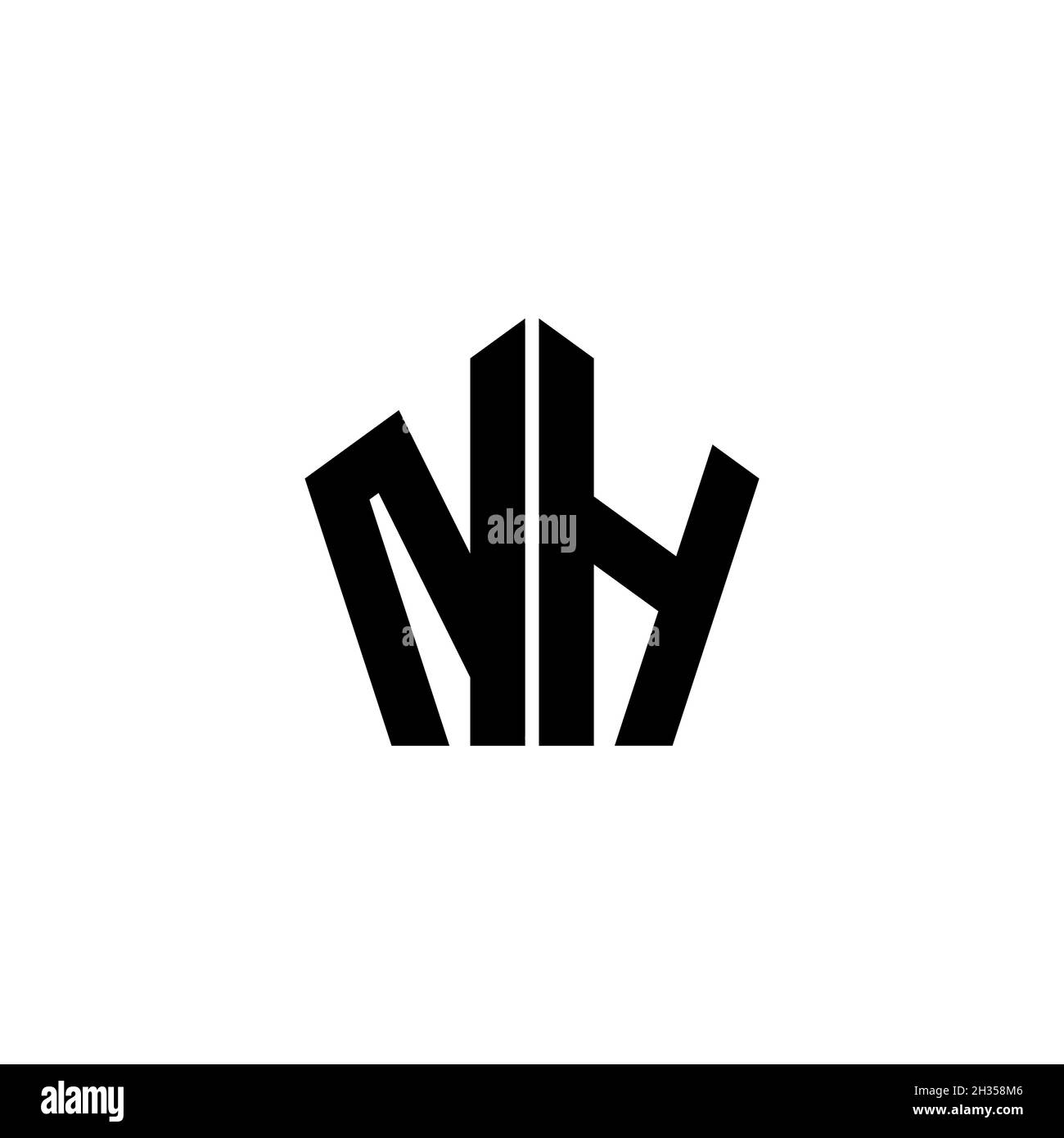 NH Monogram logo letter with polygonal geometric shape style design ...