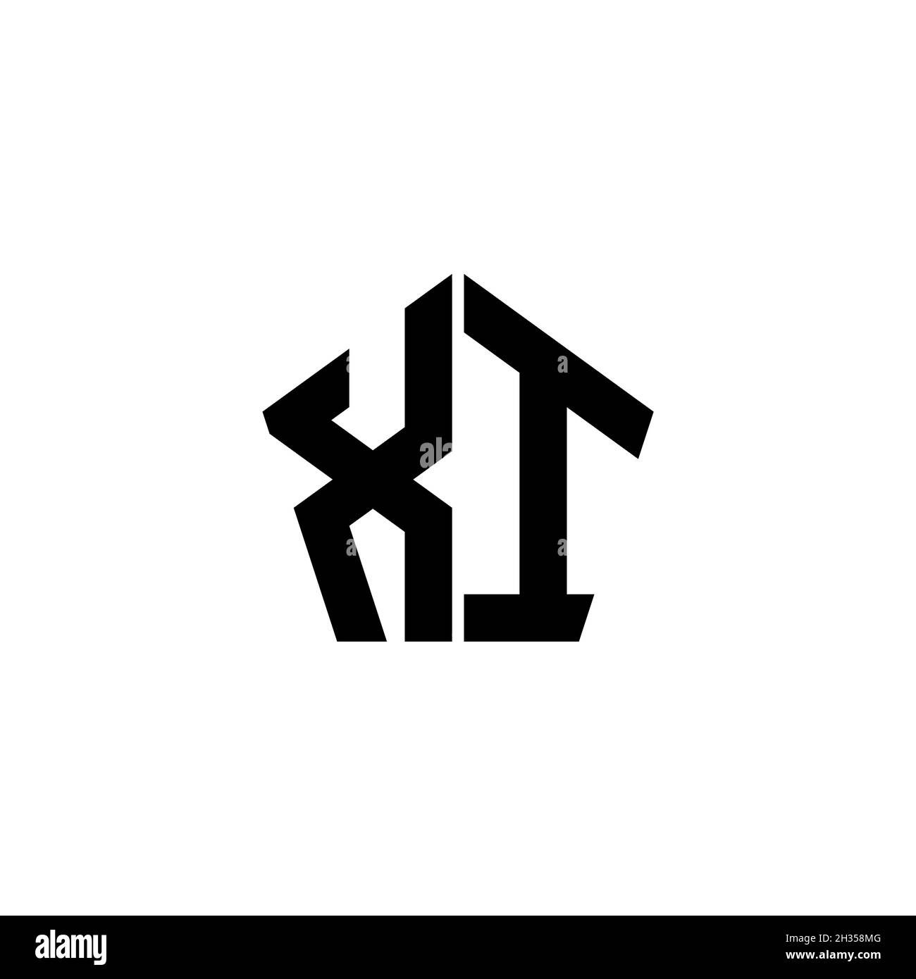 XI Monogram logo letter with polygonal geometric shape style design ...