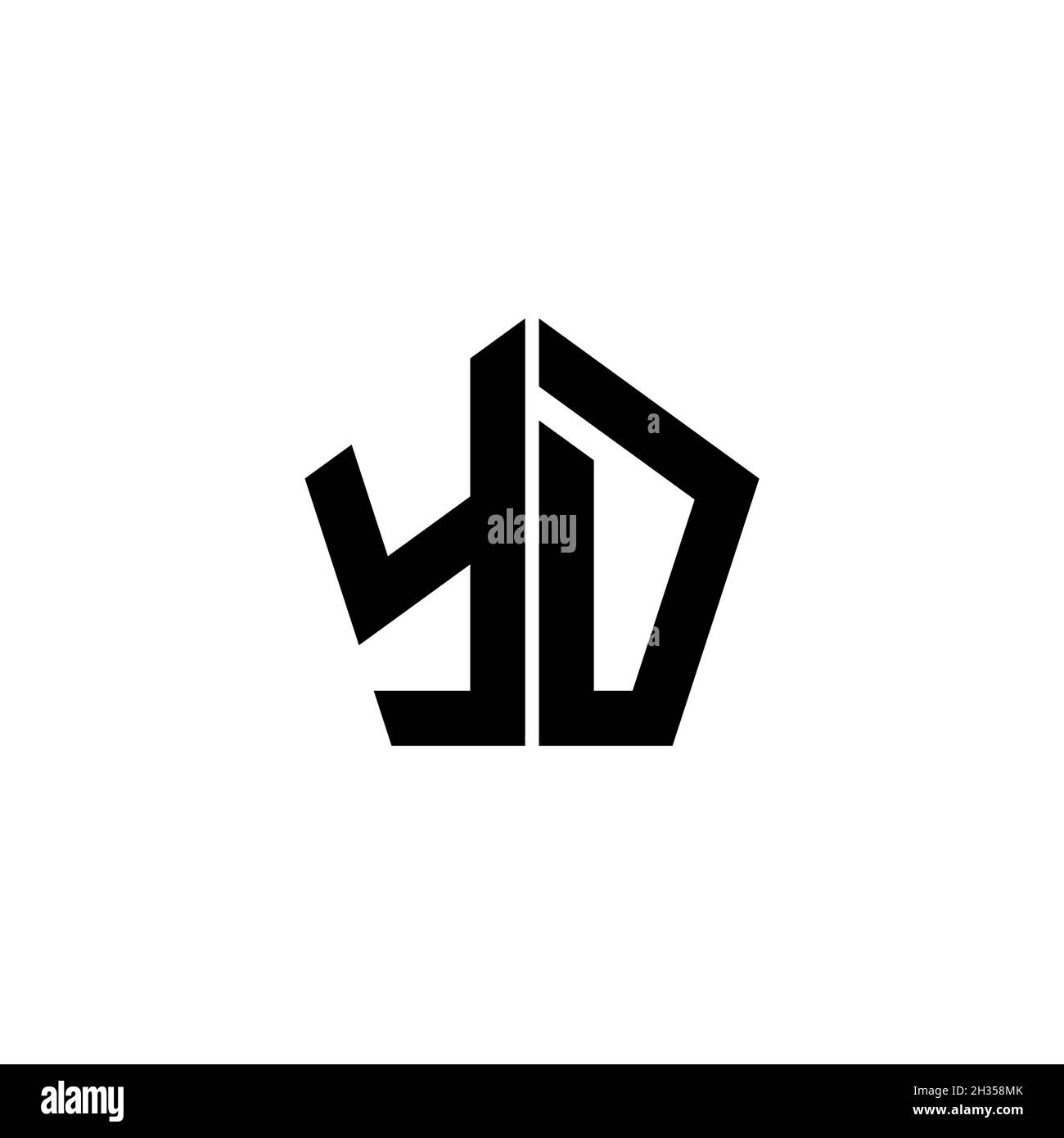 YD Monogram logo letter with polygonal geometric shape style design ...
