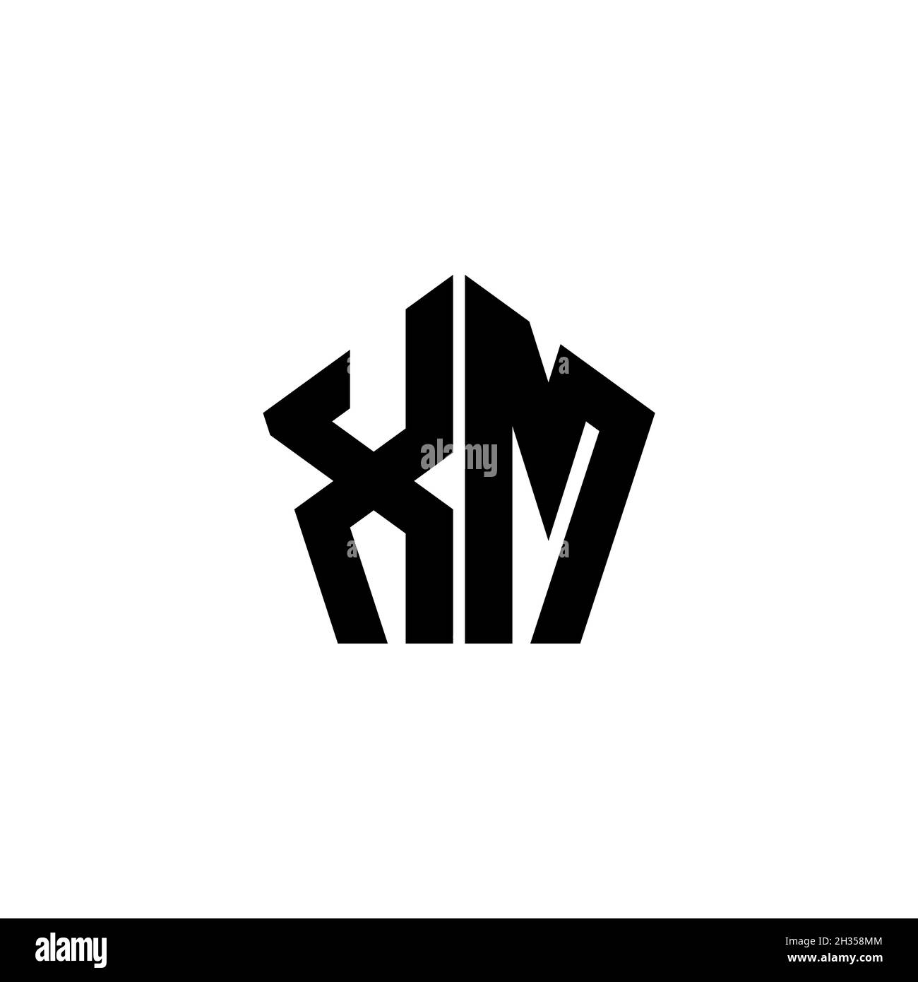 XM Monogram logo letter with polygonal geometric shape style design ...