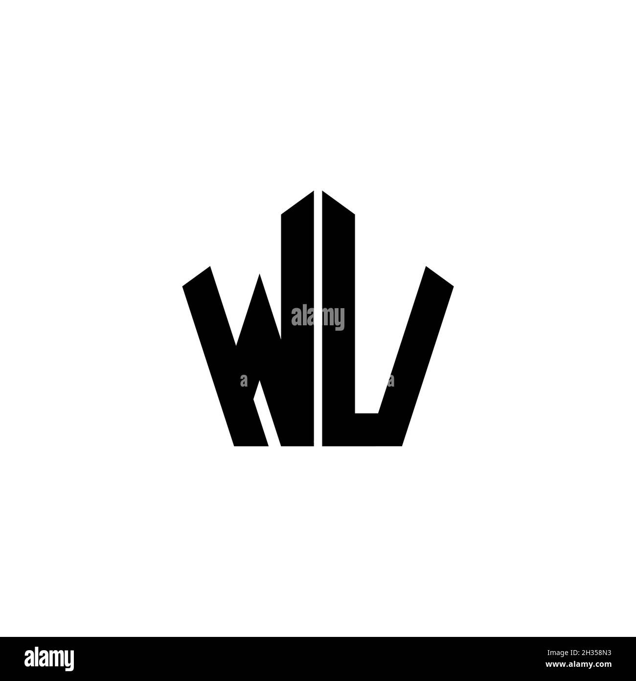 WU Monogram logo letter with polygonal geometric shape style design ...